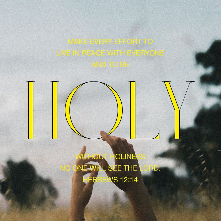 Without Holiness, no one shall see the Lord